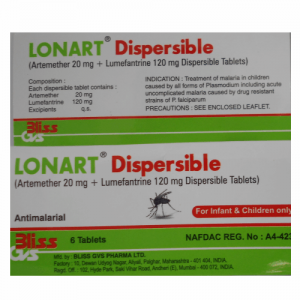 Lonart Dispersible For Children By 6 | My Big Pharmacy Nigeria